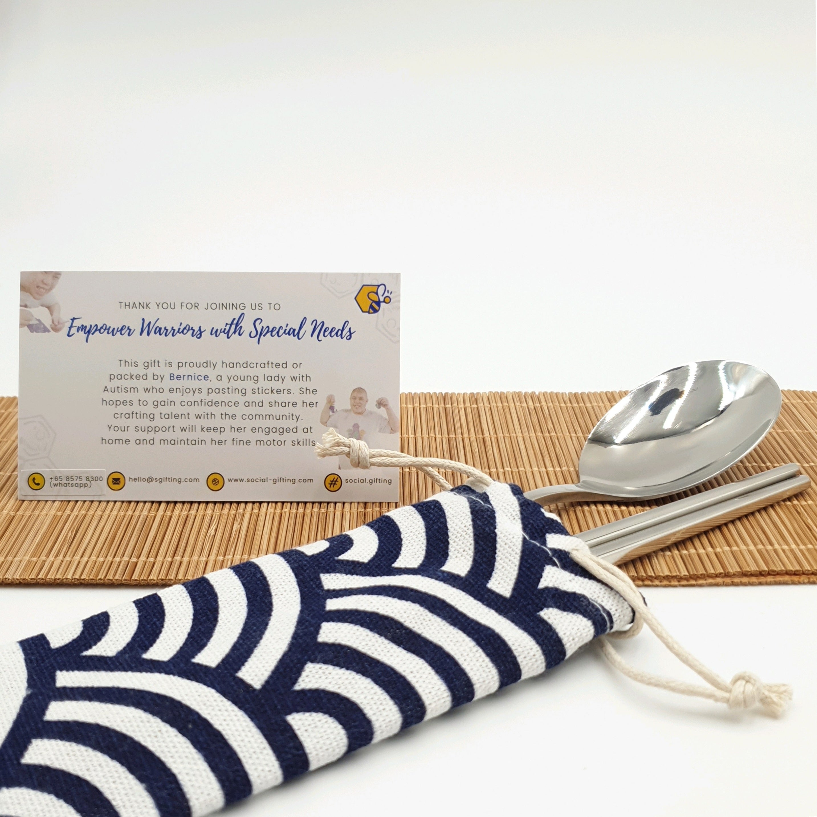Steel Cutlery Set with Fabric Pouch – Social Gifting / SGifting Pte Ltd