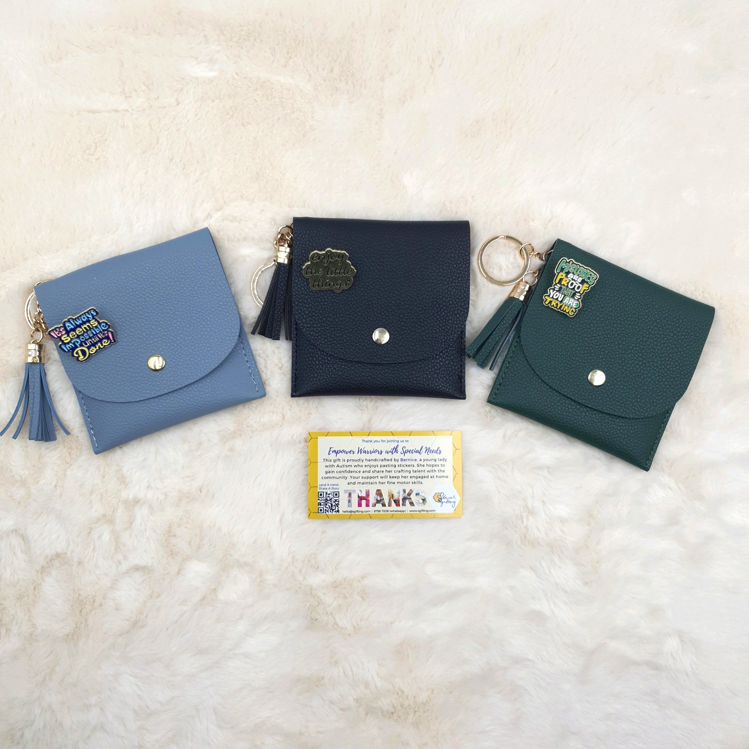 PU Leather Coin Purse with Motivational Pin – Social Gifting / SGifting ...