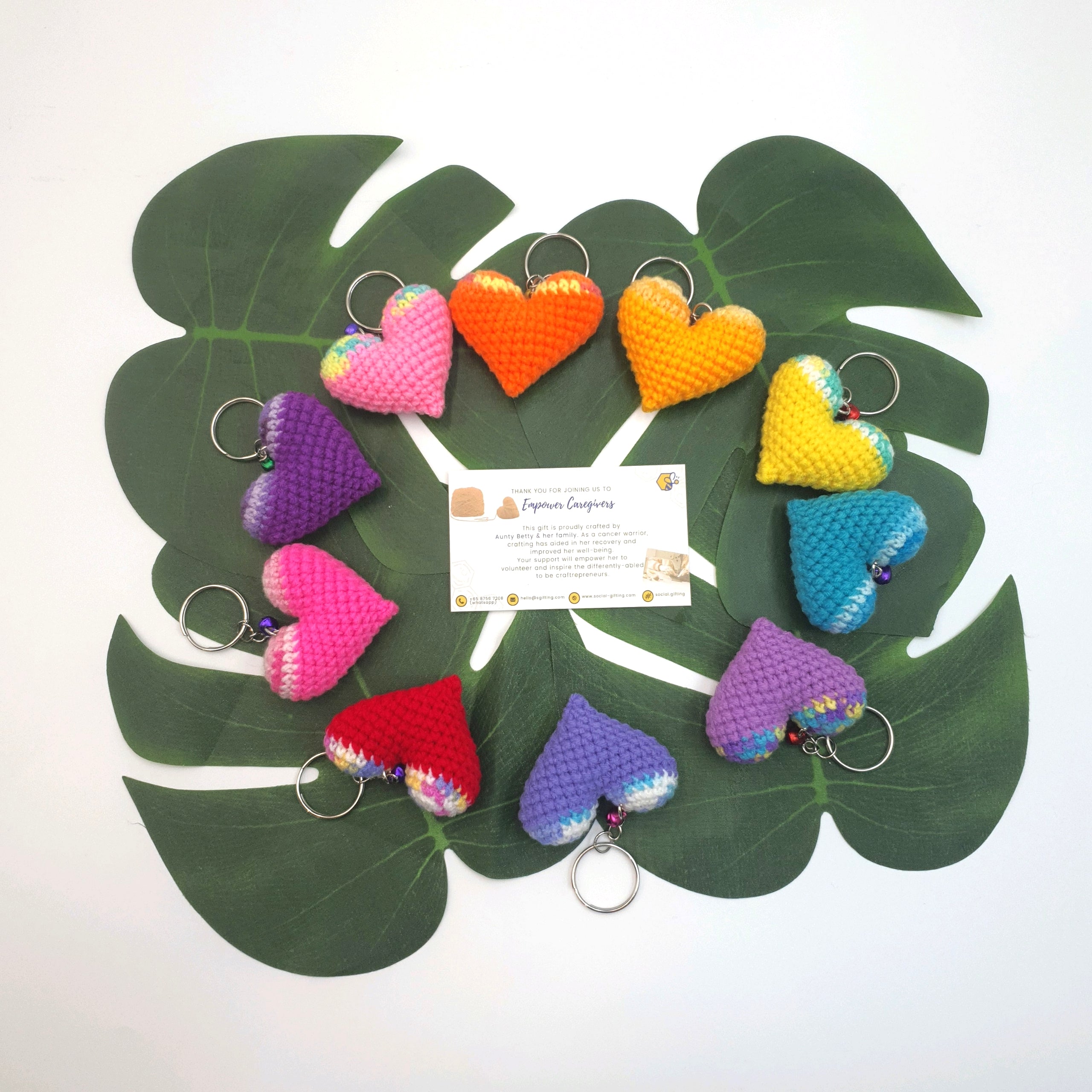 Hand Crocheted Heart Keyring – Social Gifting / SGifting Pte Ltd
