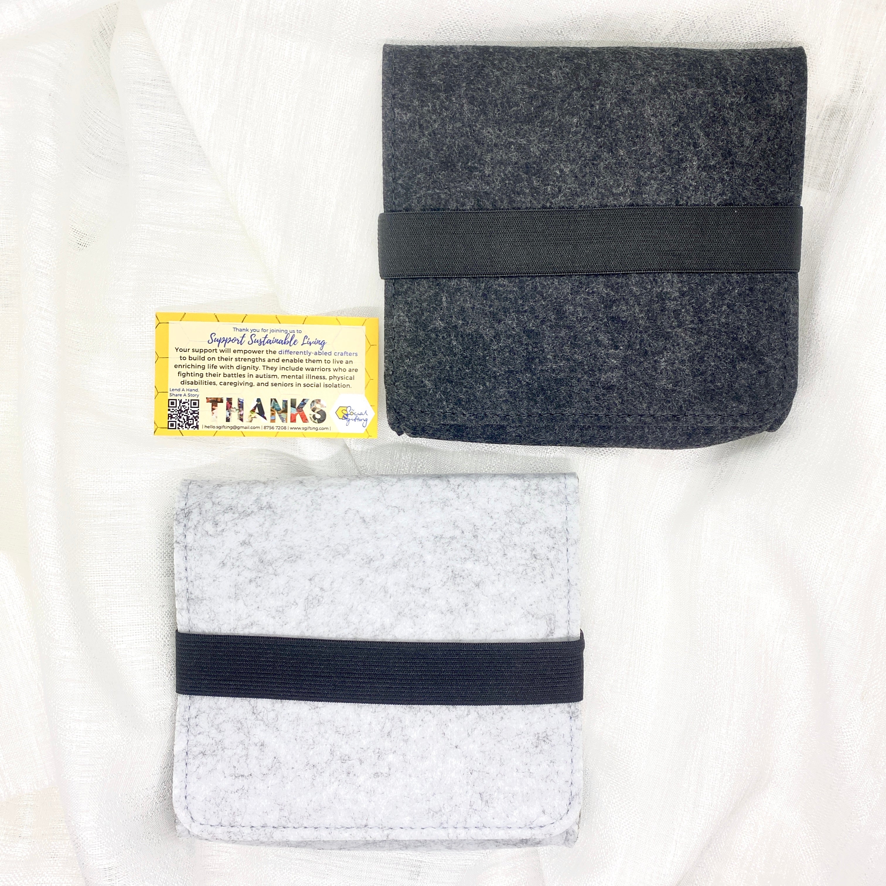 Felt Pouch for Cables (Dark Grey with tri-coloured band) – Social ...